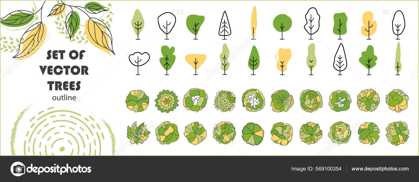 Set Vector Trees Entourage Design Plan Various Trees Bushes Shrubs ...