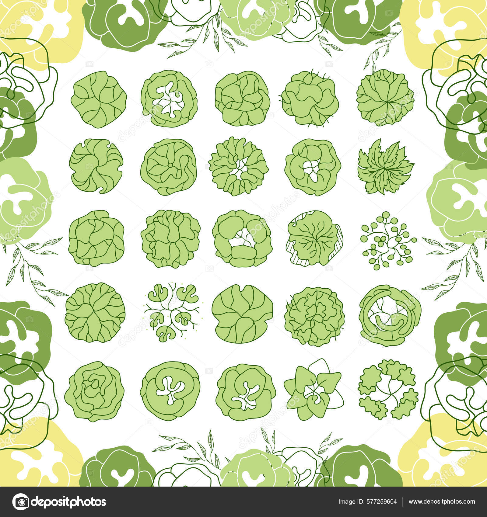 Tree Architectural Floor Plans Entourage Design Various Trees Bushes ...