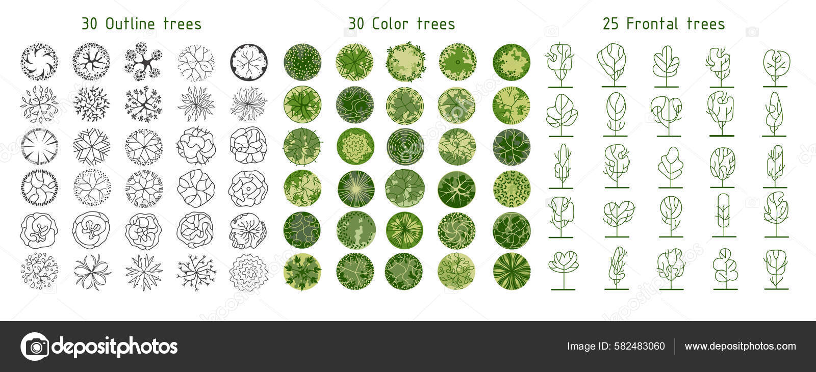 Tree Architectural Floor Plans Entourage Design Various Trees Bushes ...