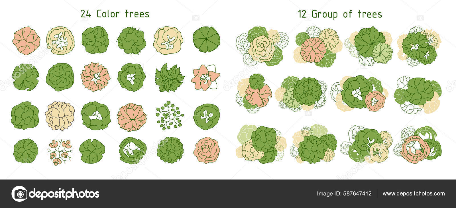 Tree Architectural Floor Plans Entourage Design Various Trees Bushes ...