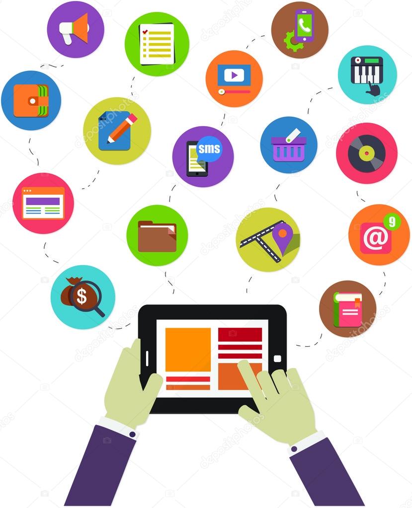 Modern Mobile Communication Technology Flat Illustration Stock Vector ...