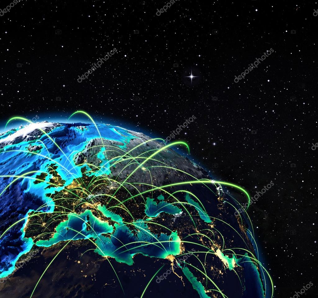 Flying routes in Europe Stock Photo by ©rfphoto 42356971