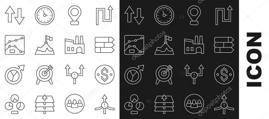 Establezca Flecha de l nea, s mbolo del d lar, infograf a del gr fico ...