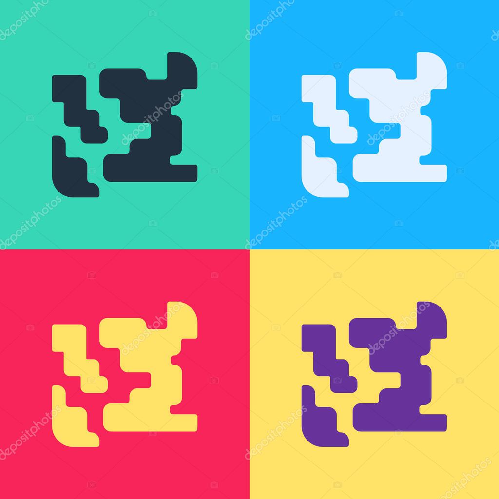 Pop art Icono gaseoso aislado sobre fondo de color. Cambiando el estado ...