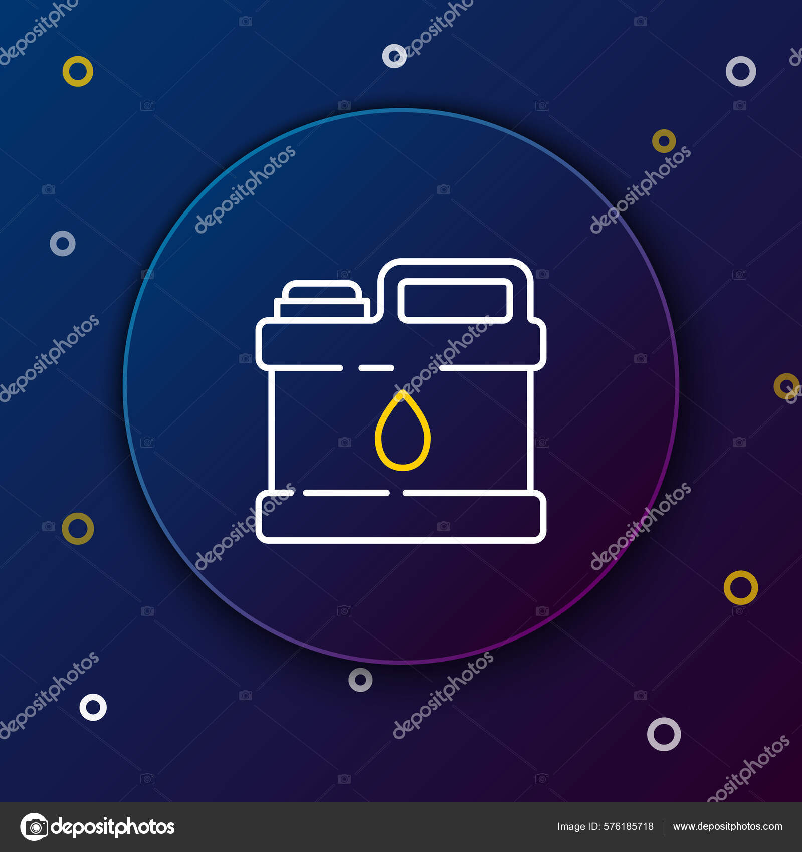 Line Plastic Canister Motor Machine Oil Icon Isolated Blue Background ...