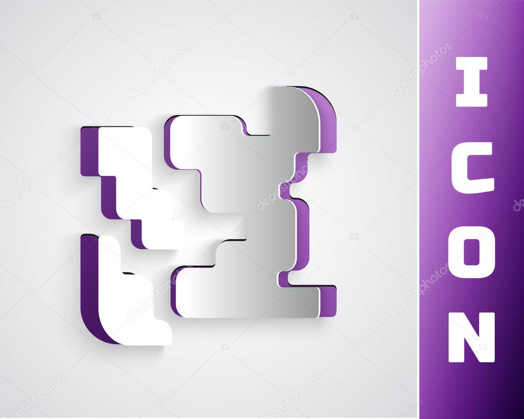 Corte de papel Icono gaseoso aislado sobre fondo gris. Cambiando el ...