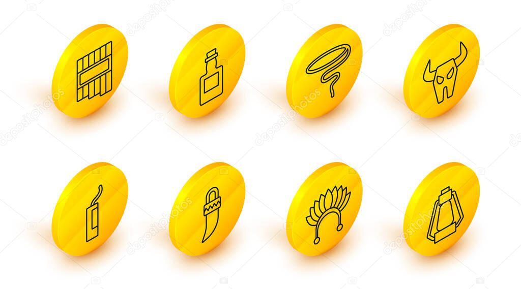 Set line Linterna camping Tocado indio con plumas Diente Dynamite bomba ...