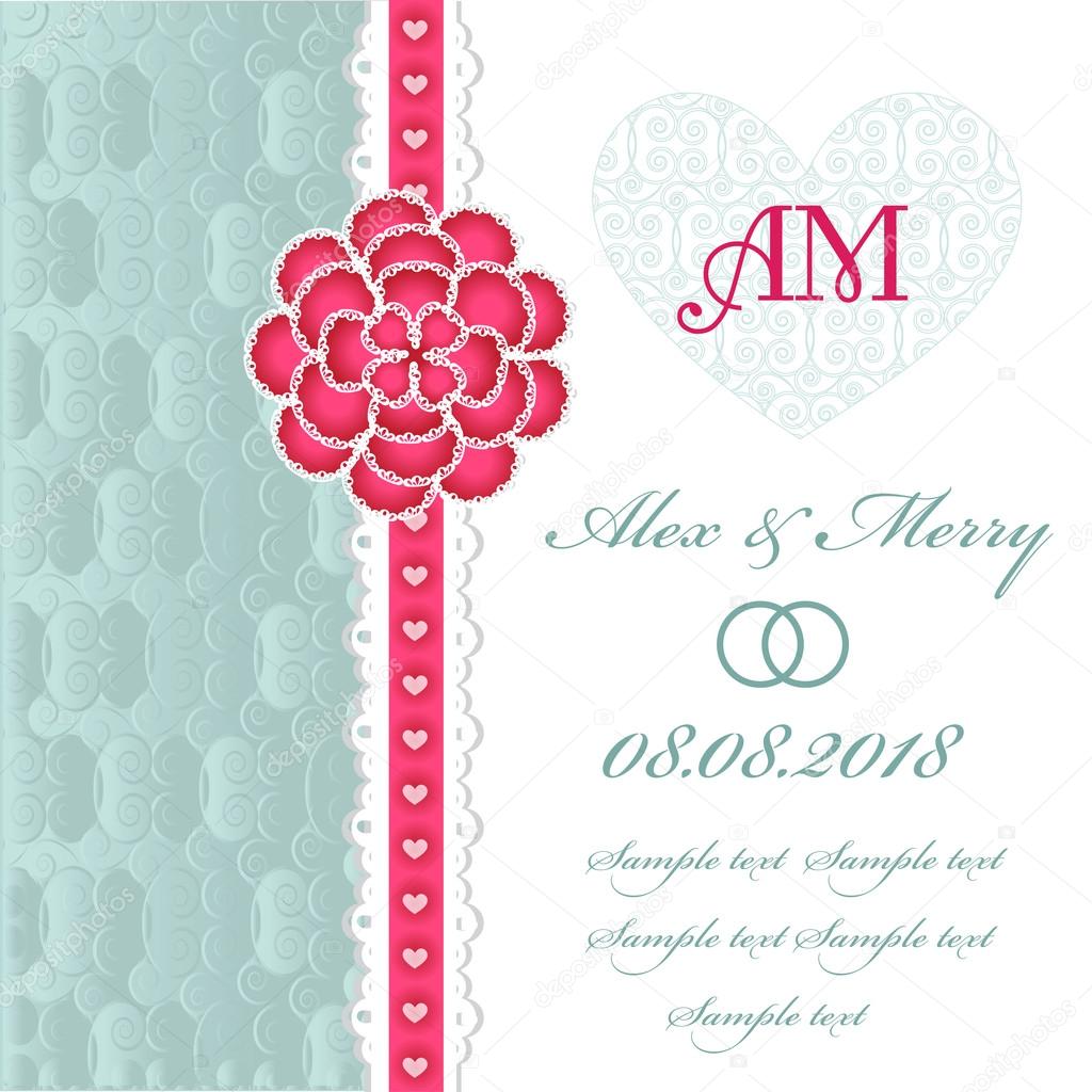 Wedding invitation card with floral elements. Stock Vector Image by ...