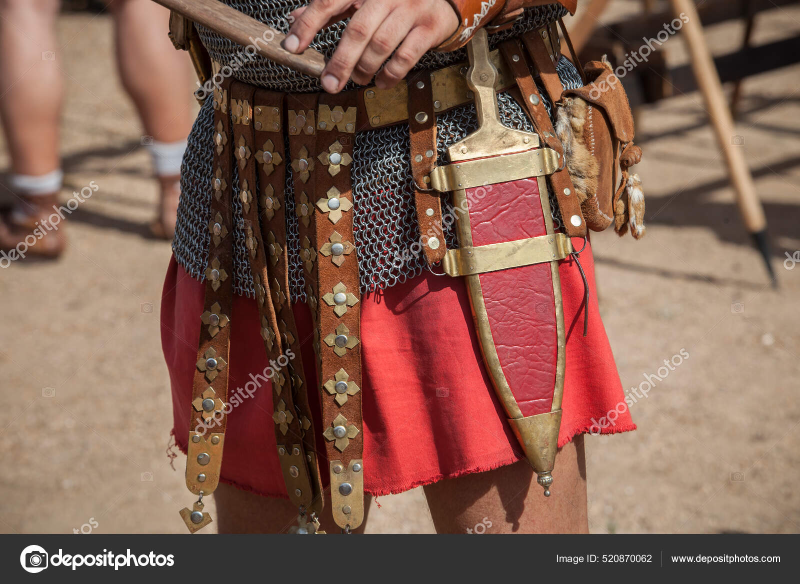 Centurion Girding Pugio Dagger Used Roman Soldiers Sidearm Historical ...