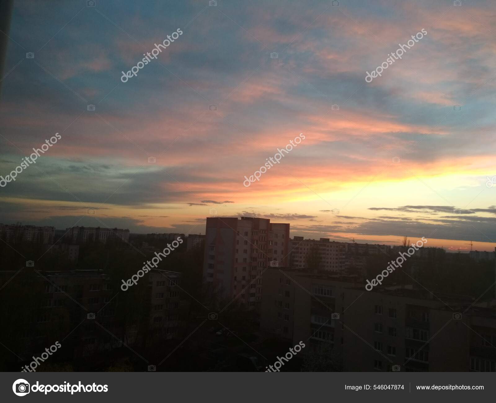 Black Red Sunset Night Evening City End Day — Stock Photo © LyaNevada ...