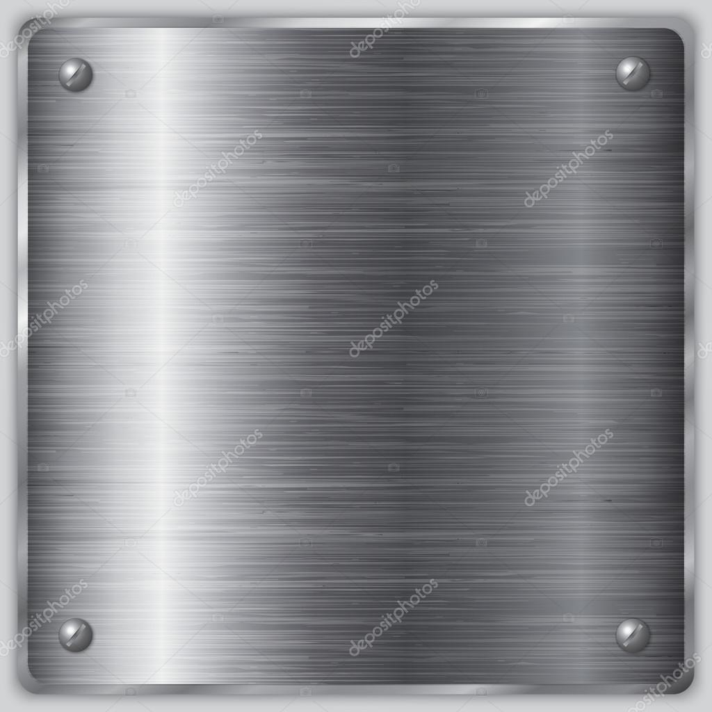 Vector square steel plate with screws — Stock Vector © spokart #40021537