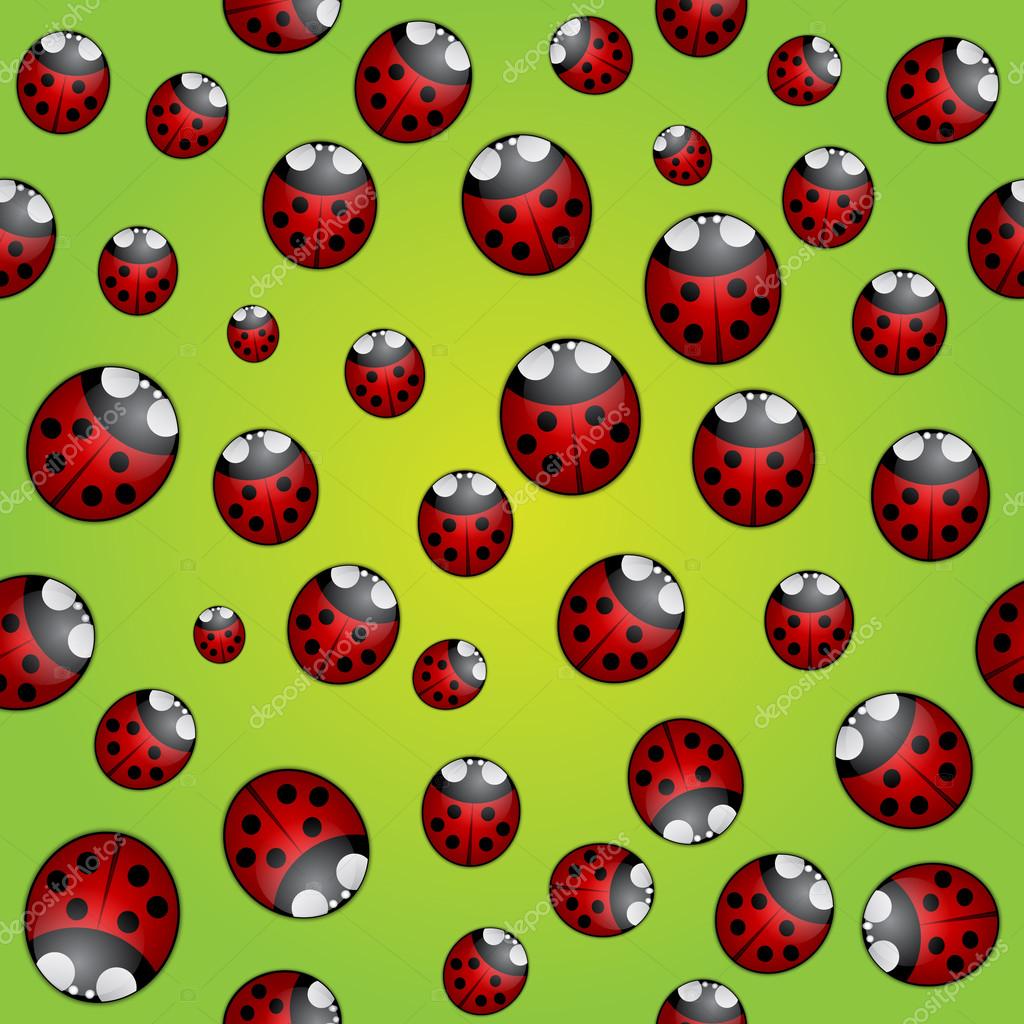 Vector abstract background seamless pattern with ladybugs Stock Vector ...