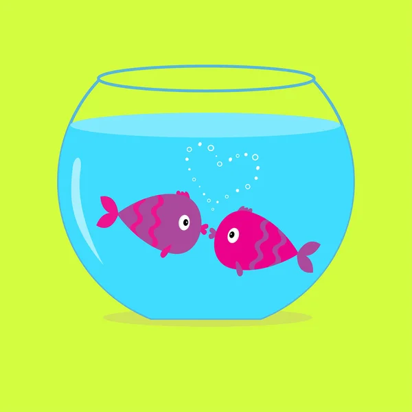 Two Fish Kissing Cartoon