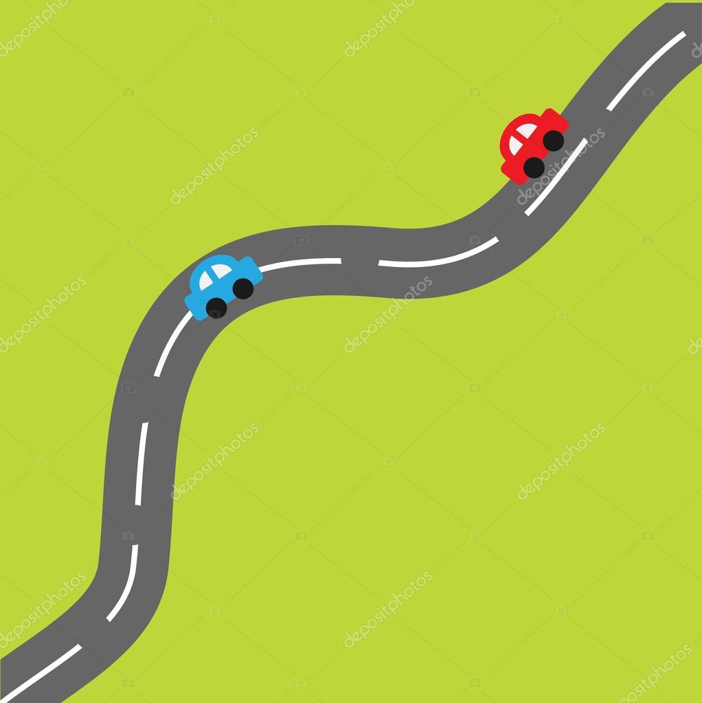Road and cartoon cars — Stock Vector © worldofvector #48652955