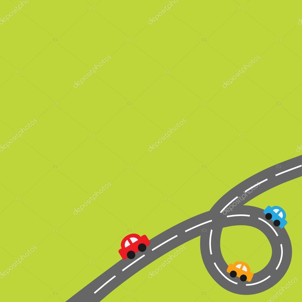 Loop road and cartoon cars — Stock Vector © worldofvector #49202083