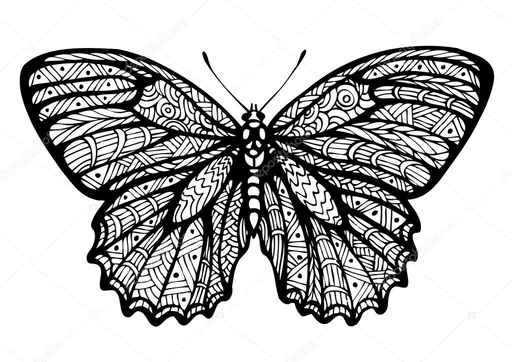 Hand drawn butterfly — Stock Vector © Greenvalley #49993653