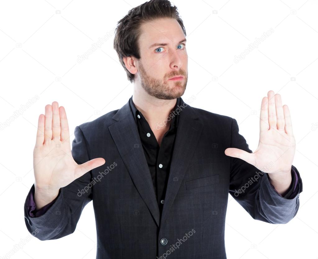 Man show to calm down Stock Photo by ©Bruno135 31827895