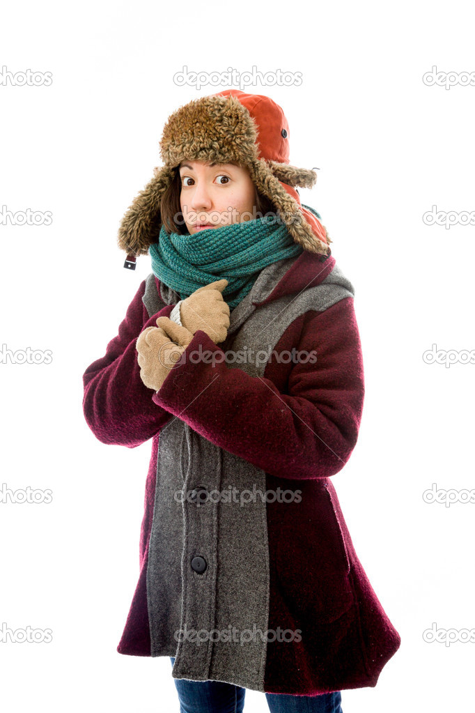 Woman shivering in cold — Stock Photo © Bruno135 #45836393