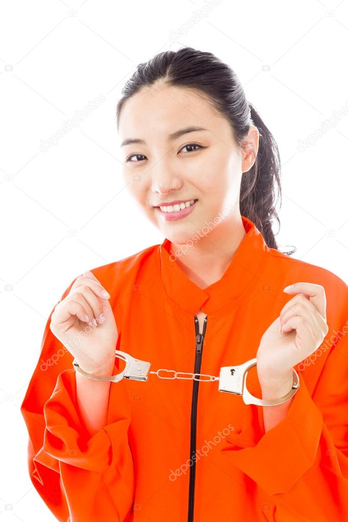 Handcuffed woman smiling — Stock Photo © Bruno135 #47648509