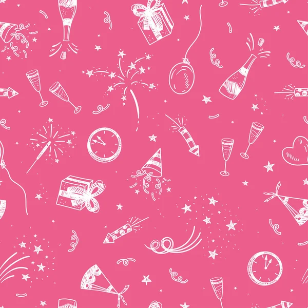 Cute Doodle Cakes Seamless Pattern Fun Party Background Great Birthday ...