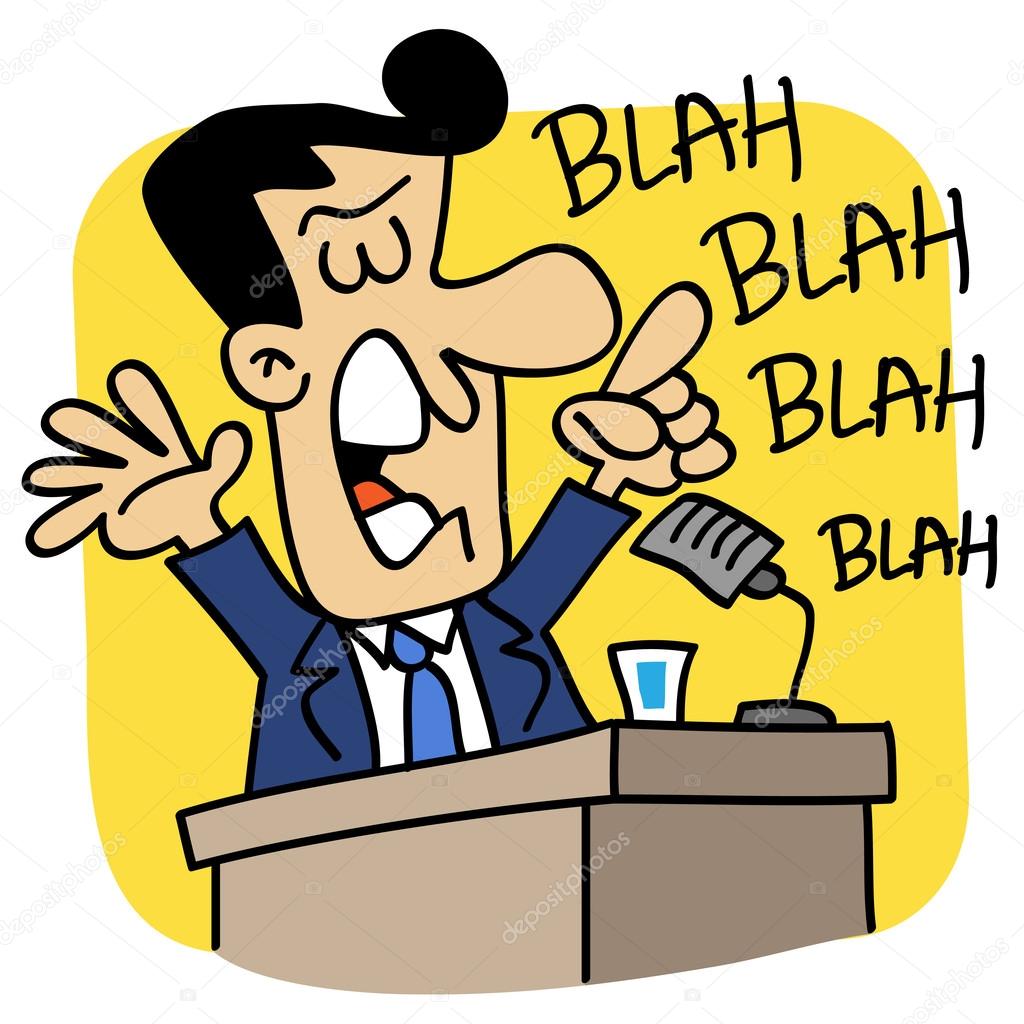 Hombre dando un discurso — Vector de stock © rubiocartoons #31175389