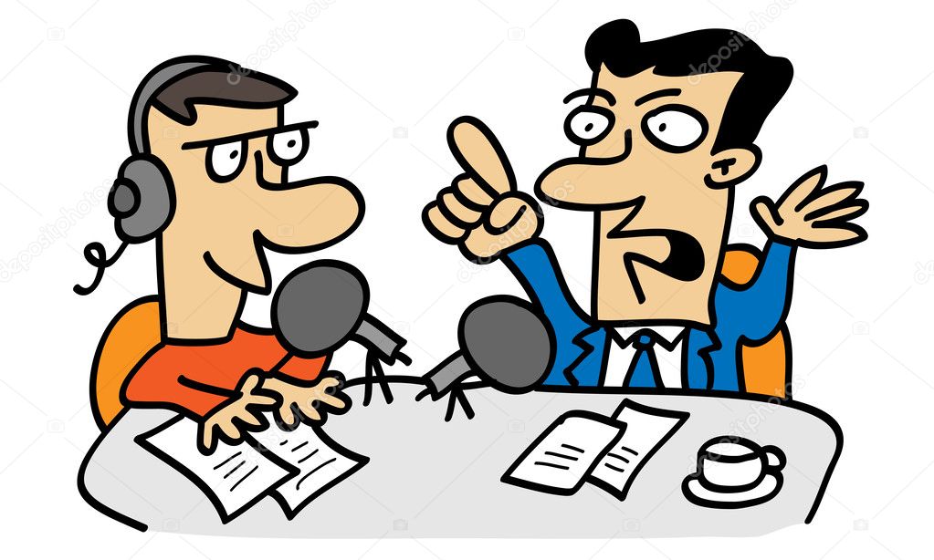 Radio interview — Stock Vector © rubiocartoons #38141815