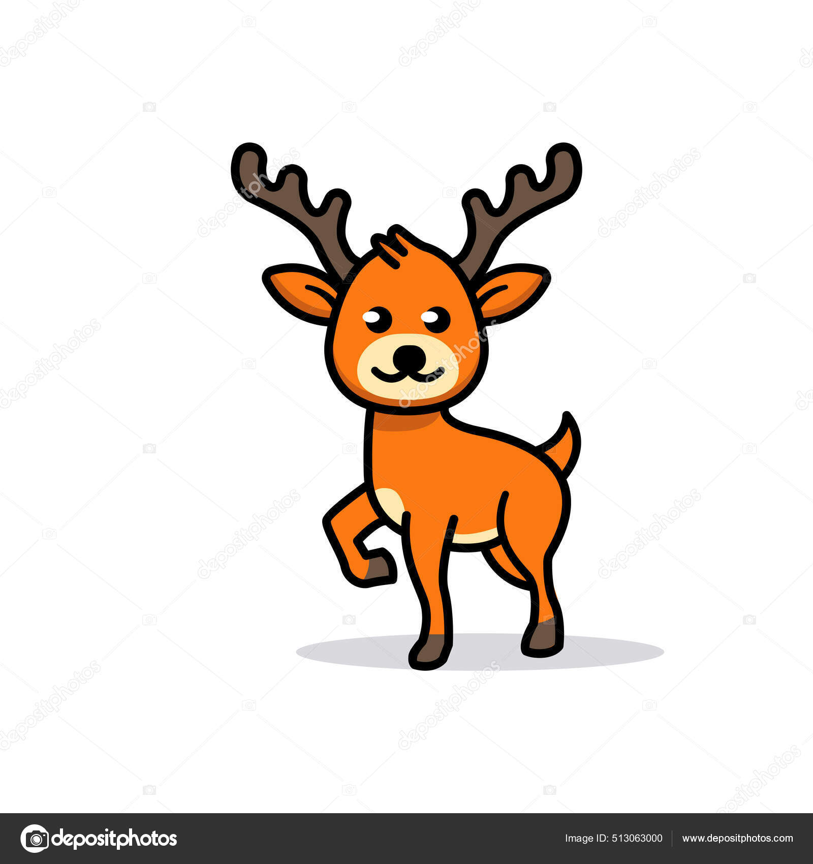 Lindo Venado Animal Mascota Logo Vector de stock por ©Guavanaboy 513063000