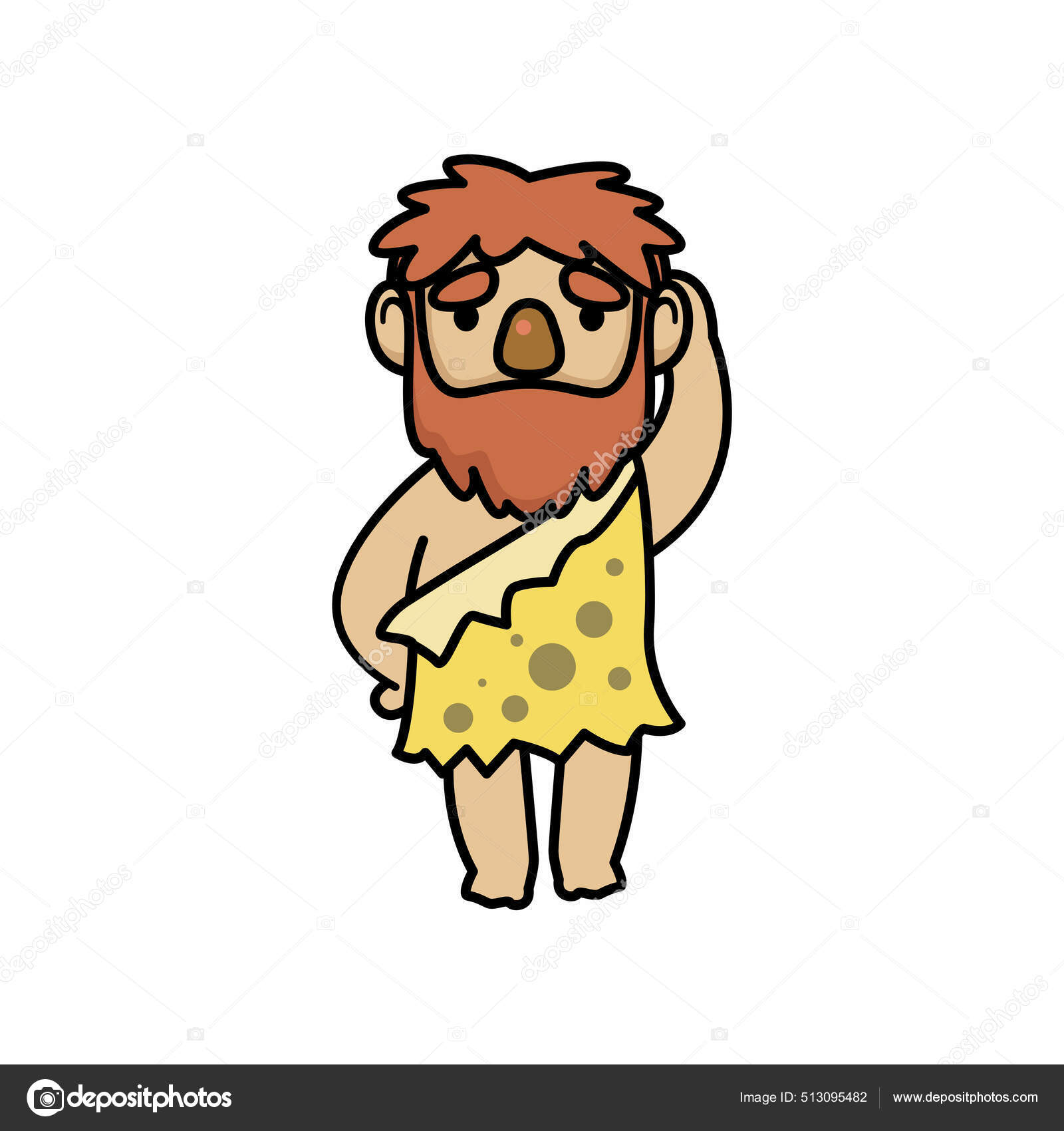 Hombre Las Cavernas Prehistórico Mascota Humana Diseño Ilustración ...