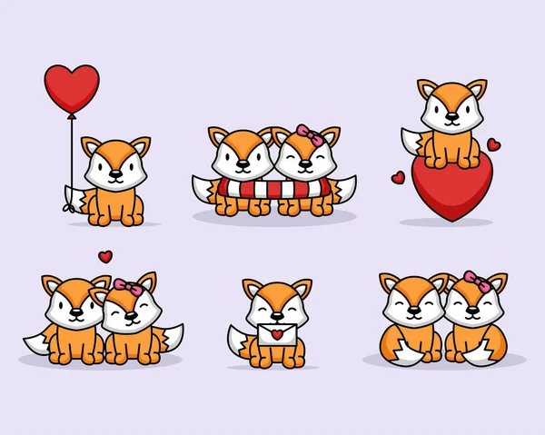 Cute Foxes Valentine Vector Illustration Stock Vector by ©Guavanaboy ...