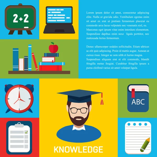 Flat concept education background. Back to school. Distance learning ...