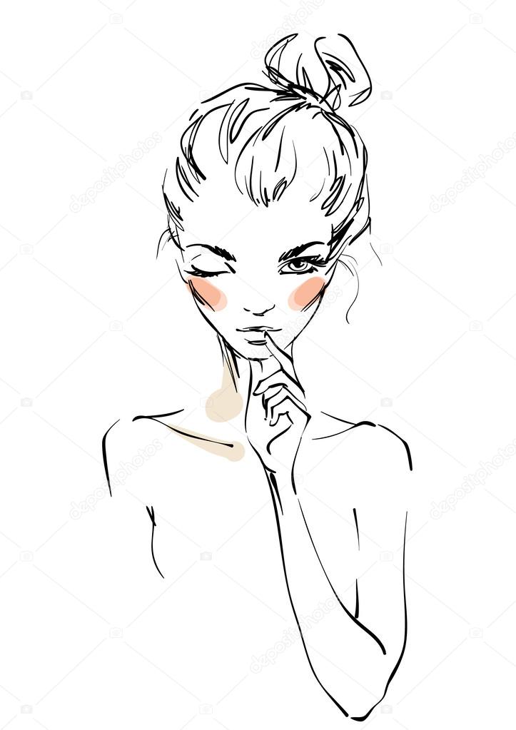 The young thinking woman — Stock Vector © 1Viktoria #30146685