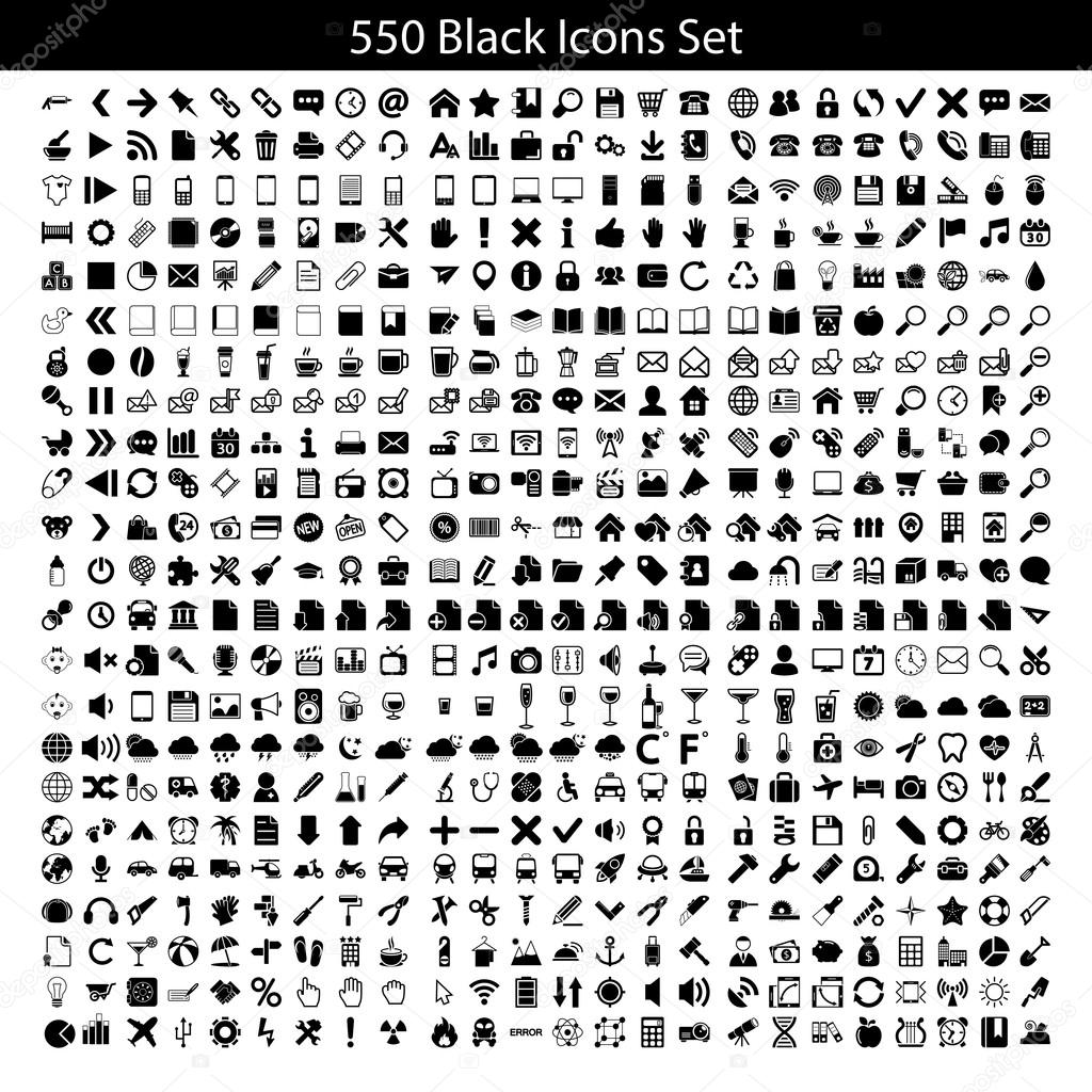 Black Icons Set Stock Vector Image by ©Yulias07 #40361621