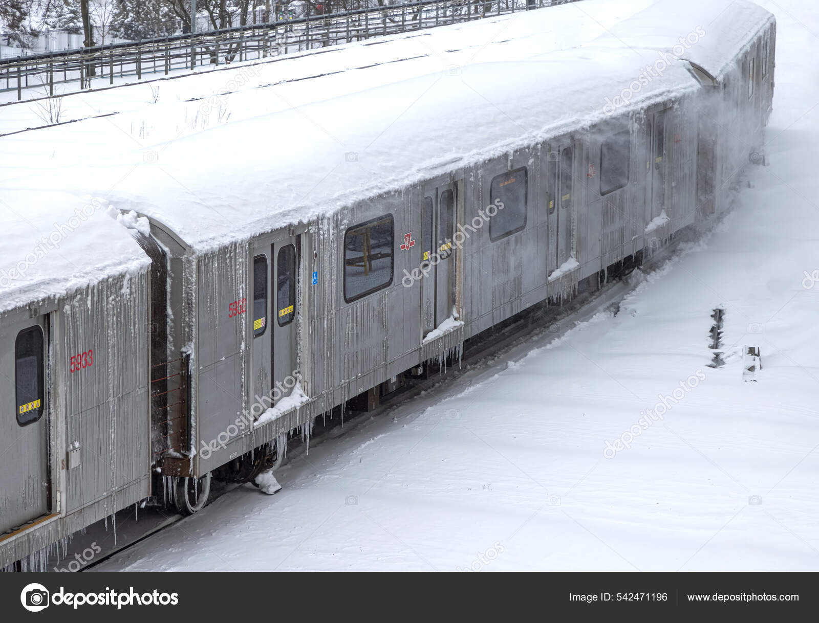 Snowstorm blizzard in Toronto, North America, that causes public ...