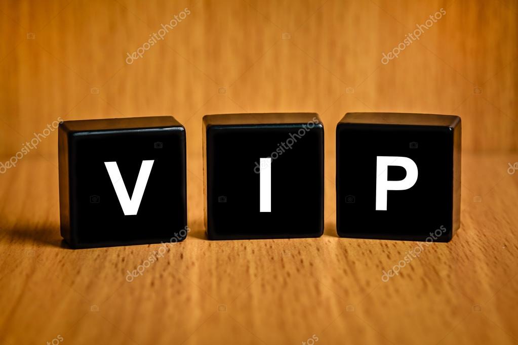 VIP or very important person word on black block Stock Photo by ...