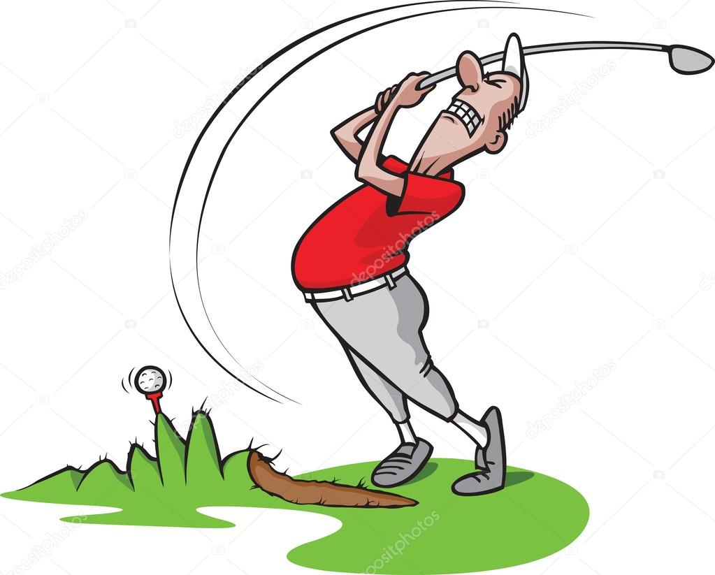 Goofy silhouettes | Goofy Golfer Divot — Stock Vector © toonerman #31896359