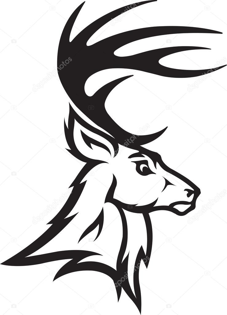 Deer Head Profile Silhouette