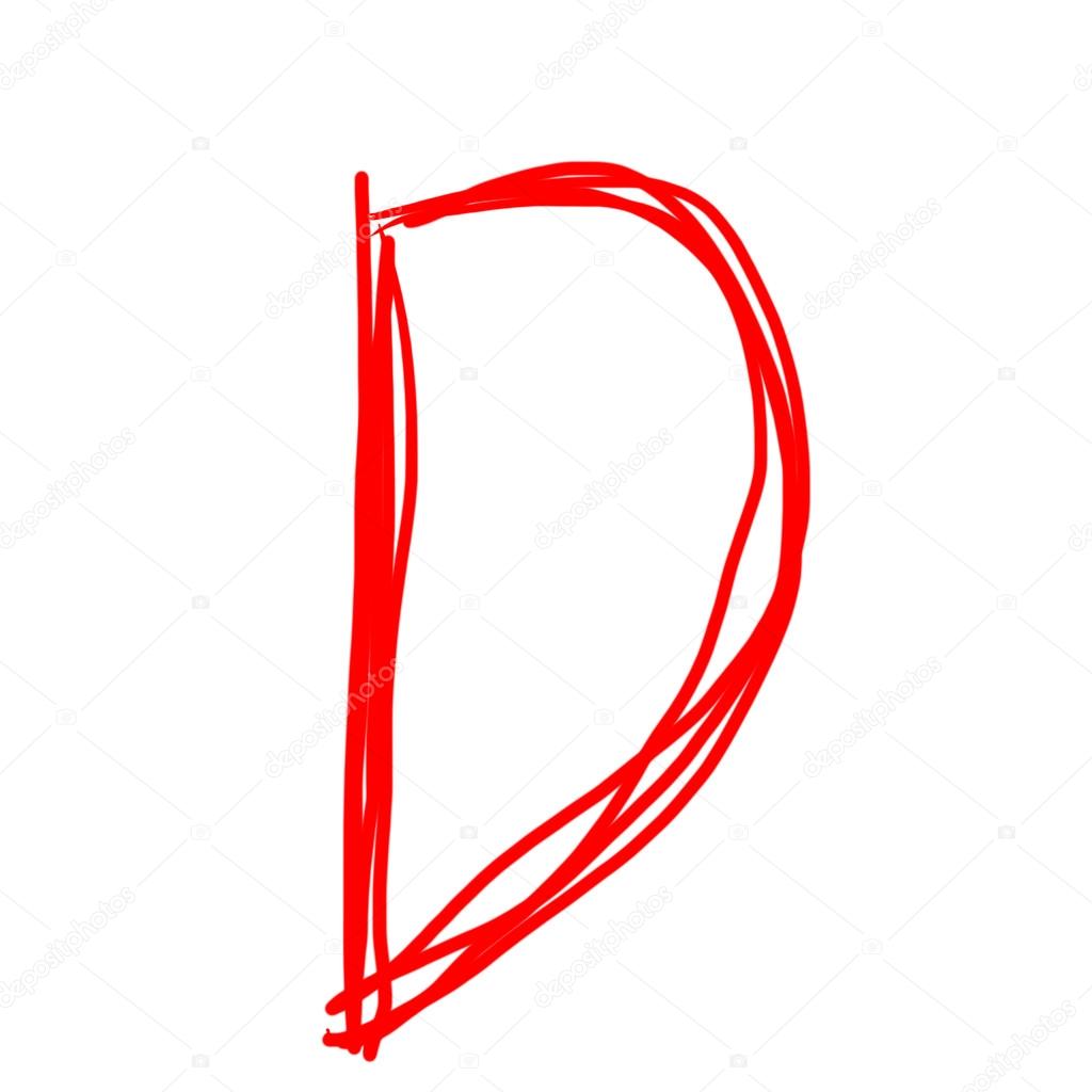 Red letter D isolated on white — Stock Photo © atraks #34118545