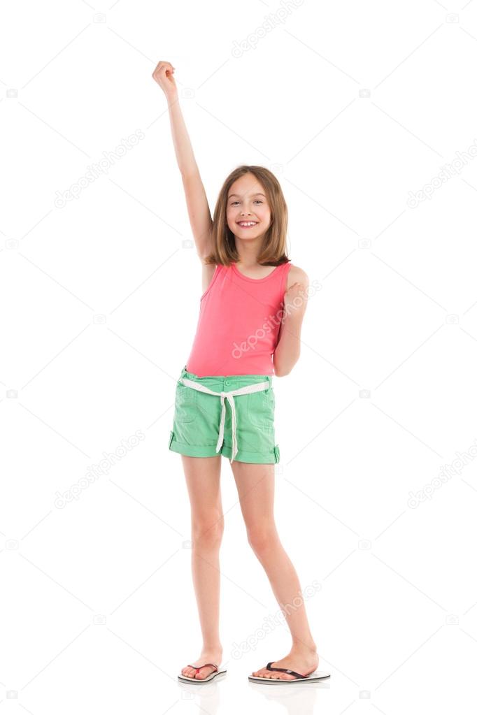Pride girl with one arm raised — Stock Photo © studioloco #49723195