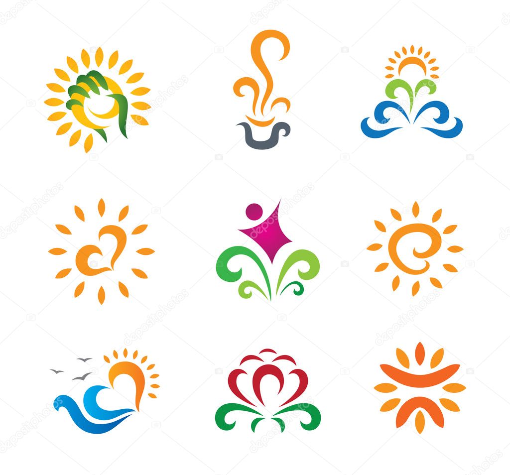 Symbols for beautiful | Beautiful nature modern retro symbols for ...