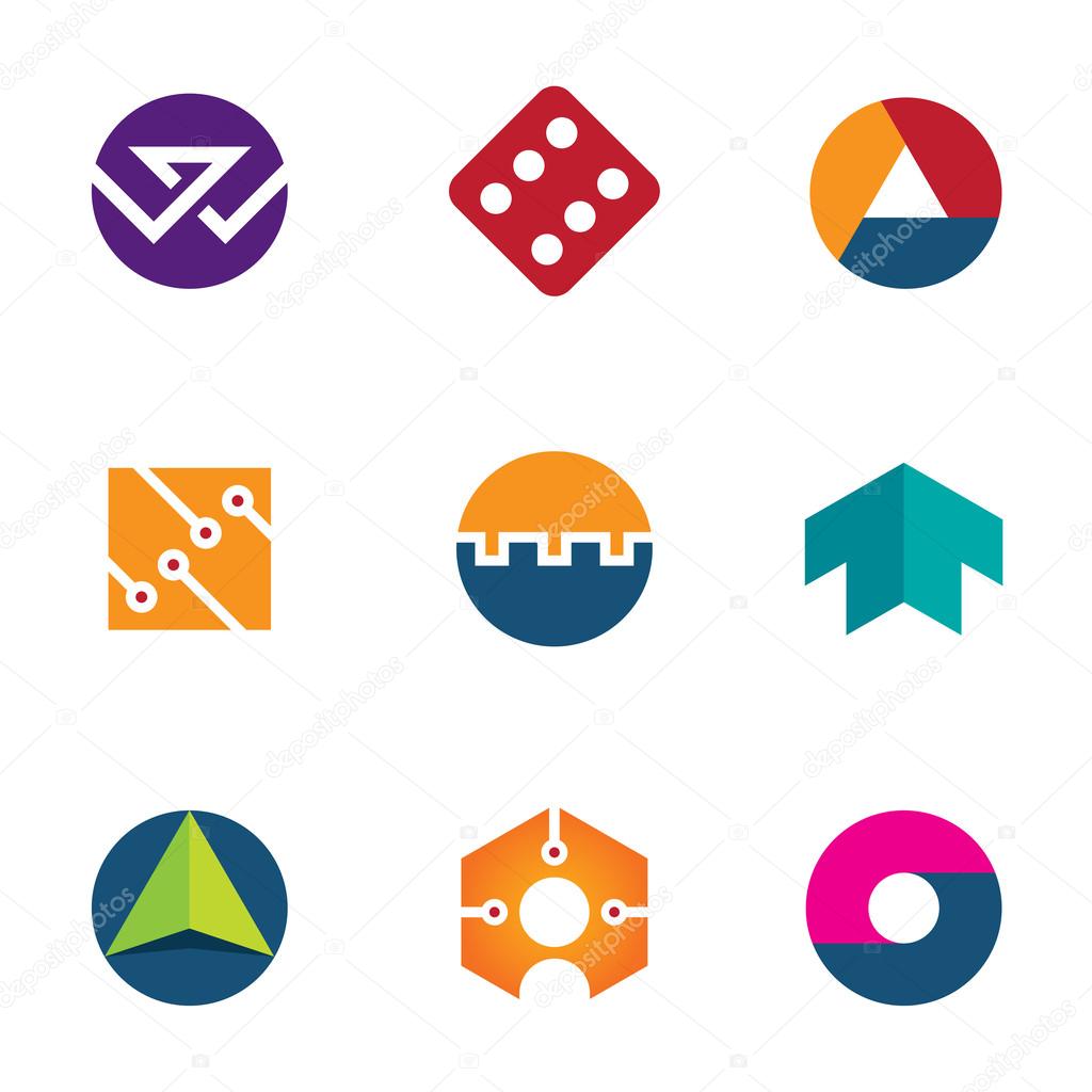 Technology success luck foundation arrow boost up logo icon set Stock ...