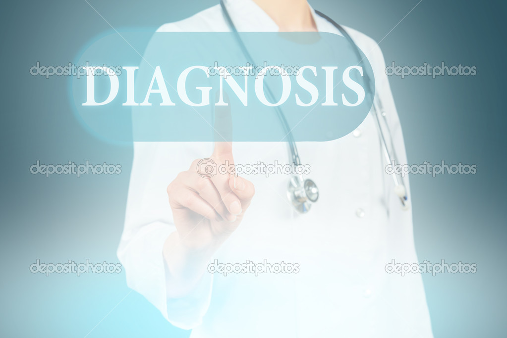 Doctor presses on button diagnosis Stock Photo by ©Remains 49629027