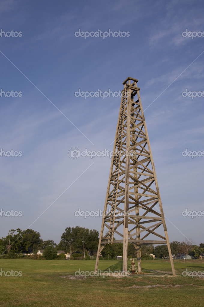 Wooden Oil Derrick Model