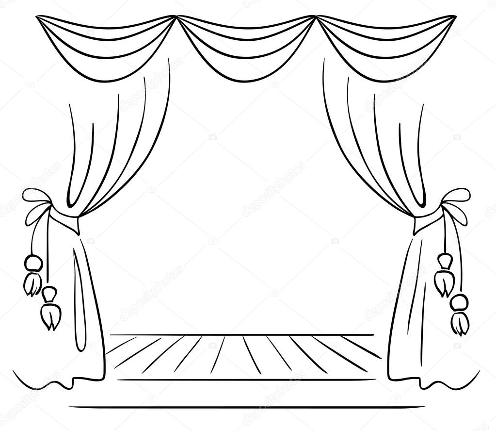 Theater stage vector sketch — Stock Vector © yulia_lavrova #43209749 Theater stage vector sketch — Stock Vector © yulia_lavrova #43209749