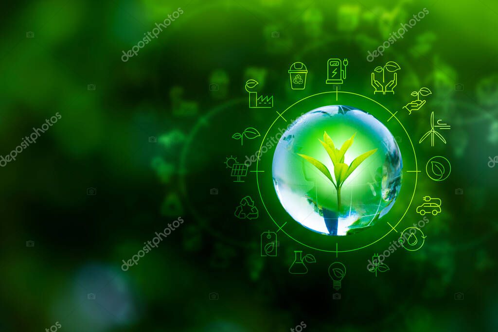 Concepto De Energía Renovable Día De La Tierra O Protección Del Medio