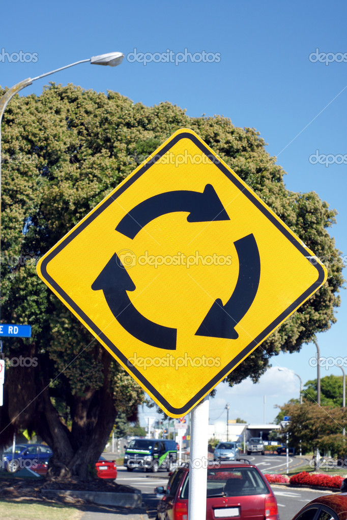 Roundabout Ahead Sign