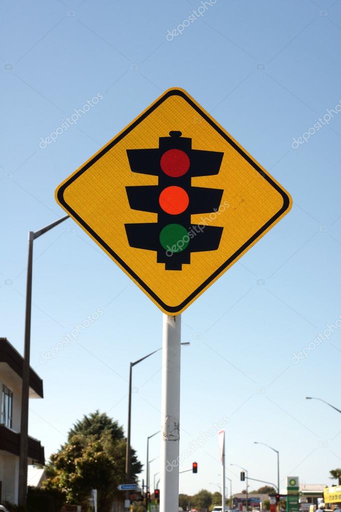 Traffic Light Ahead Sign