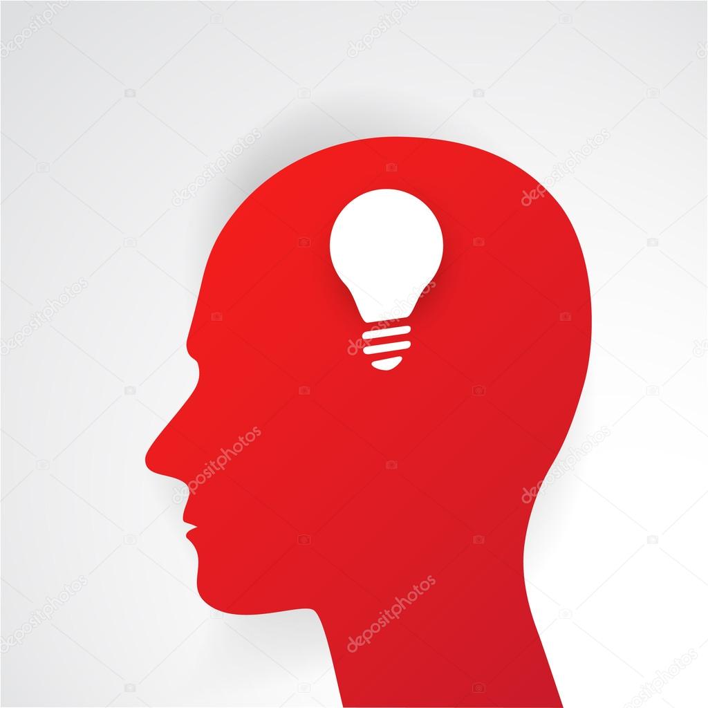Cabeza humana pensando en una nueva idea. Idea creativa. vector. 2024