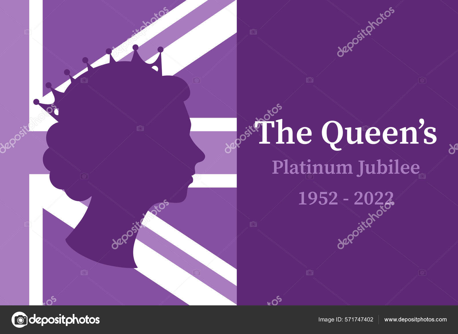 Queen's Platinum Jubilee Celebration Sign Union Jack Flag Vector Flat ...