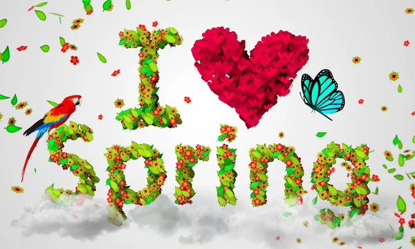 Valentine birds and rose flower heart — Stock Photo © Nikonite #1330037