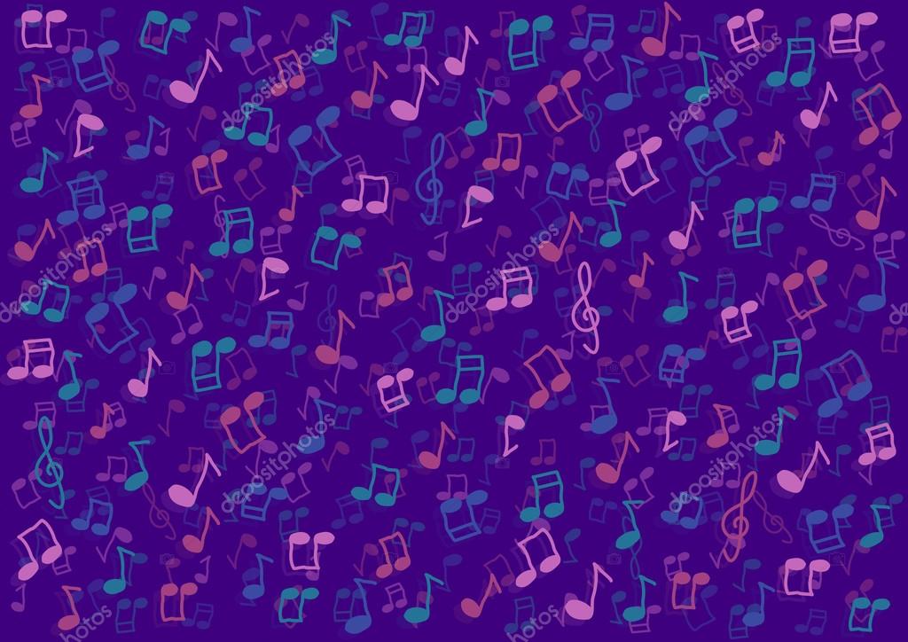 Purple Music Notes Wallpaper
